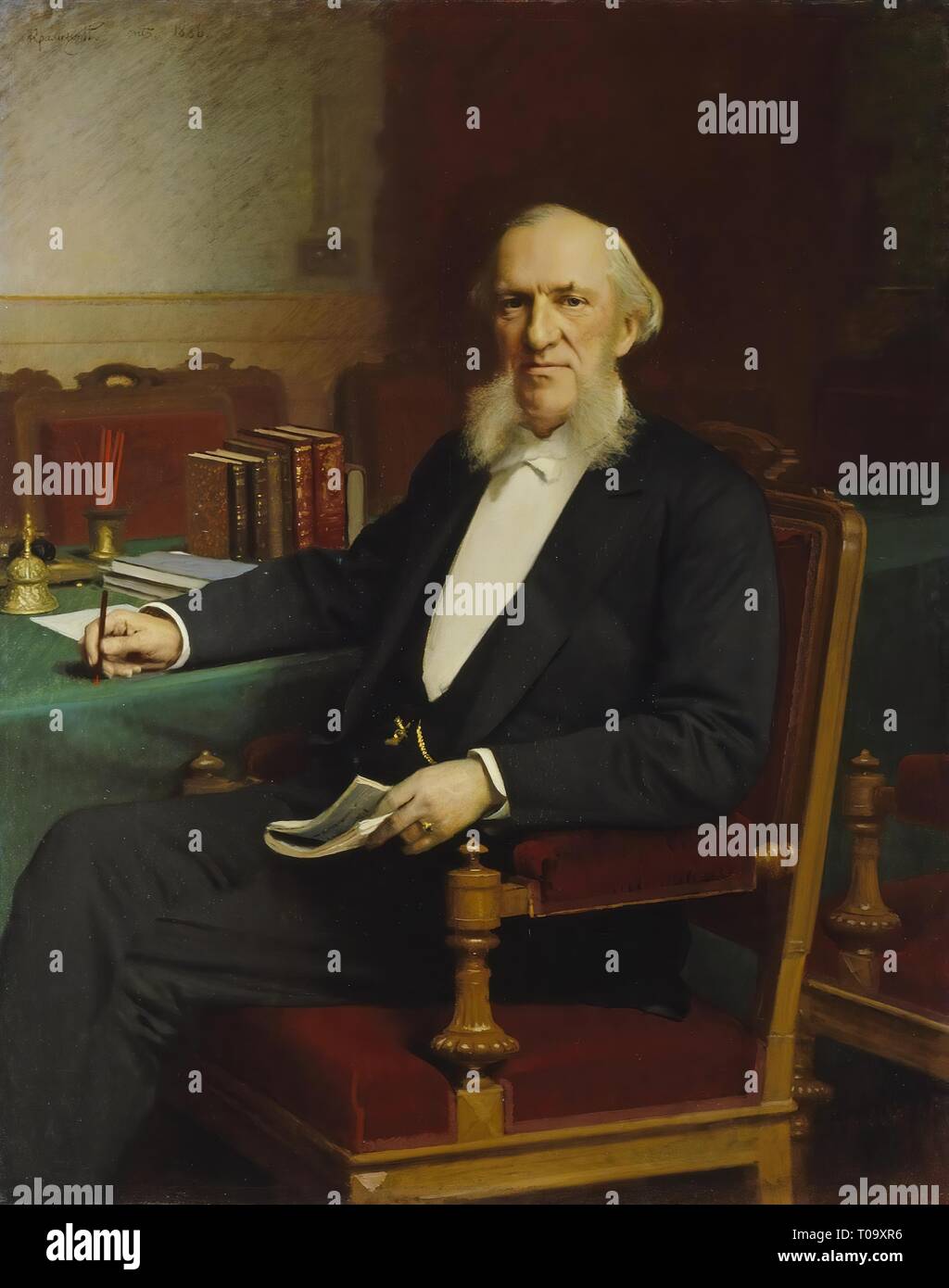 'Portrait of the Banker Yevgeny Lamansky'. Russia, 1886. Dimensions ...