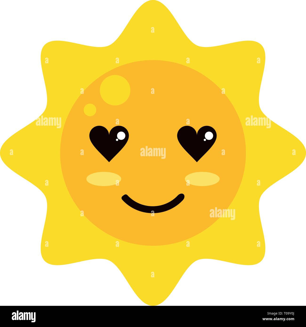 Sun in love kawaii cartoon Stock Vector Image & Art - Alamy