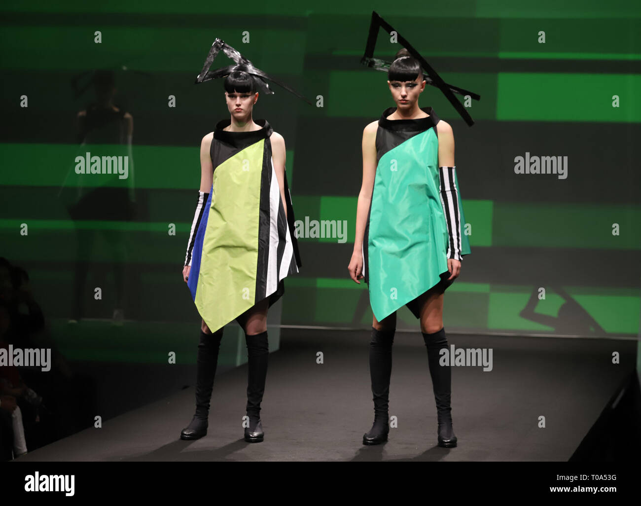 Tokyo, Japan. 18th Mar, 2019. Models display creations of Japanese ...