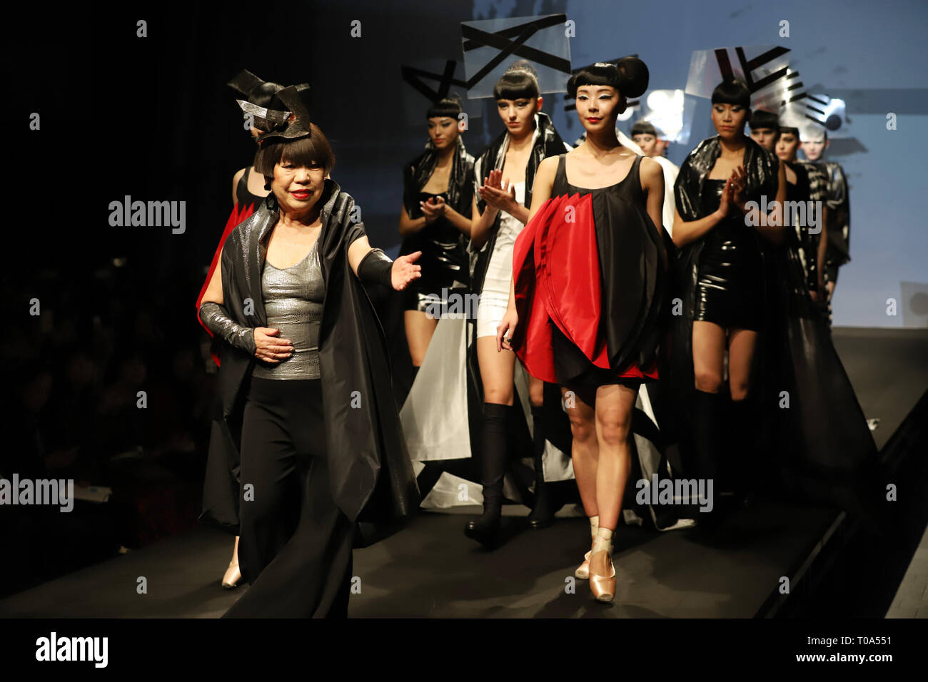 Tokyo, Japan. 18th Mar, 2019. Models display creations of Japanese ...