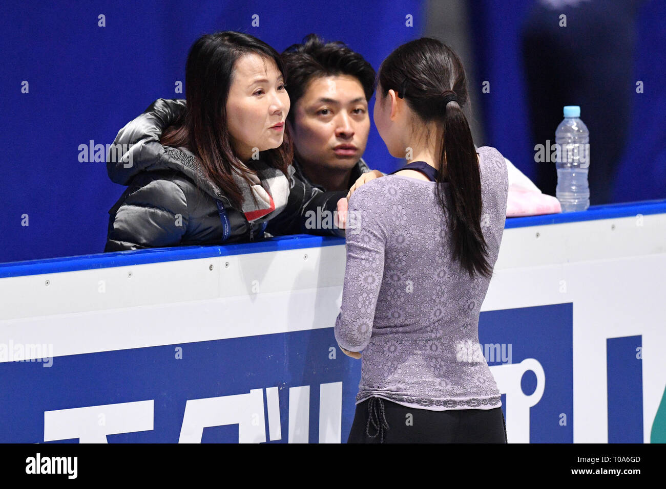 Saitama, Japan. 19th Mar, 2019. (L-R) Mie Hamada, Yamato Tamura, ?Rika ...