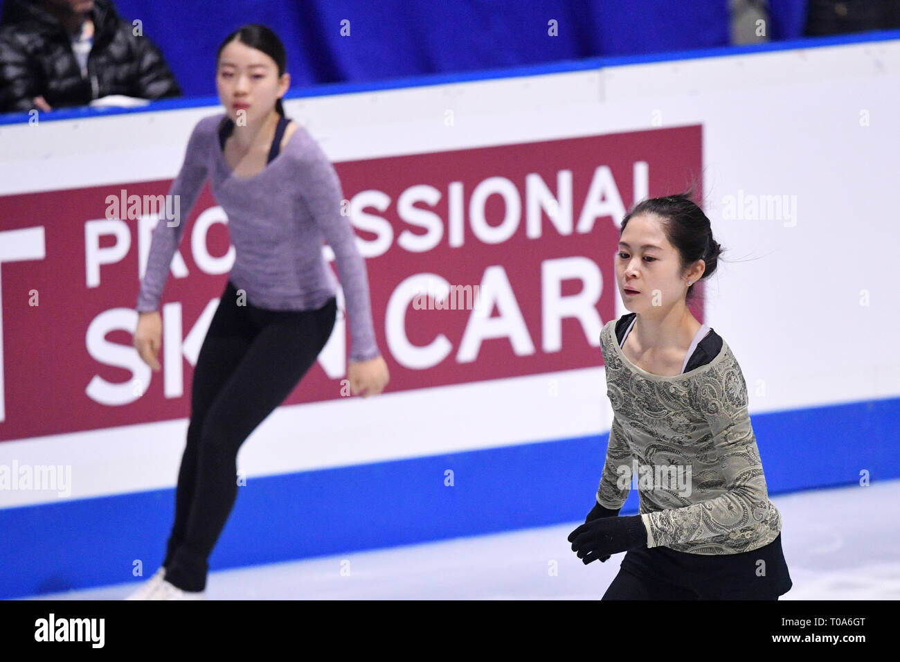 Saitama Japan 19th Mar 2019 L R Rika Kihira Satoko Miyahara