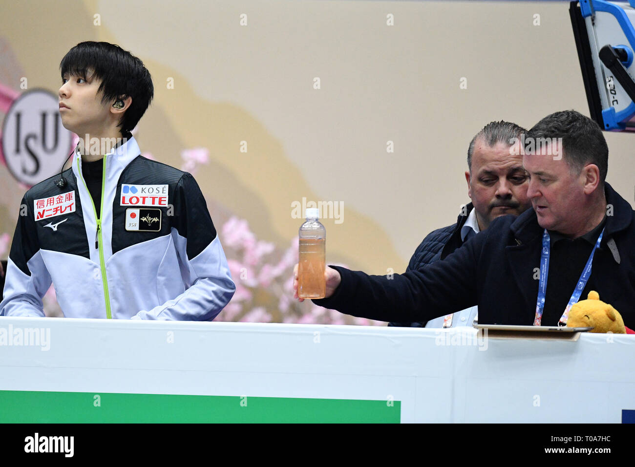 Saitama, Japan. 19th Mar, 2019. (L-R) Yuzuru Hanyu (JPN), Ghislain ...