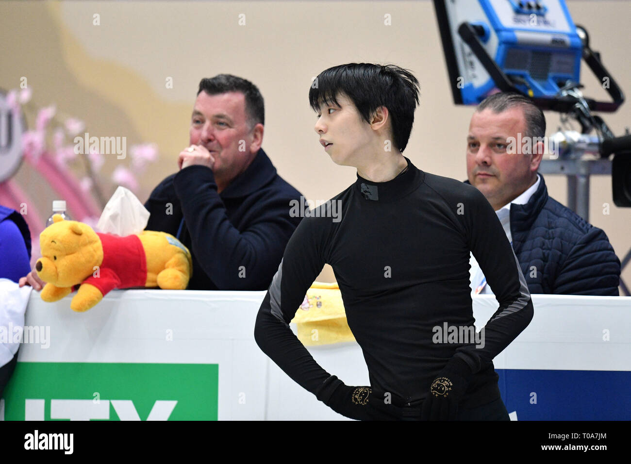 Saitama, Japan. 19th Mar, 2019. (L-R) Brian Orser, Yuzuru Hanyu (JPN ...