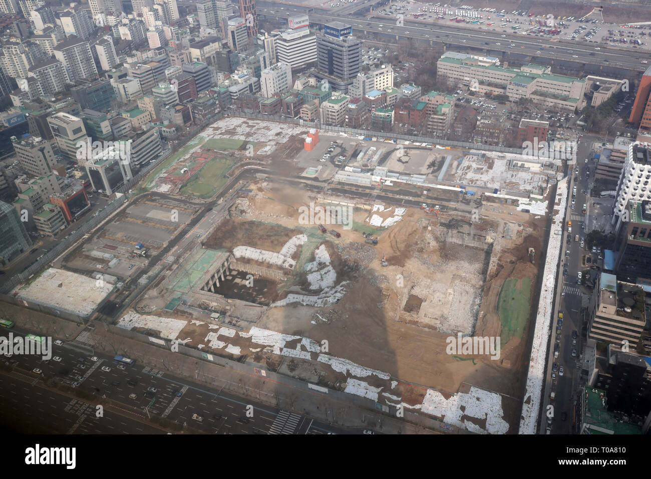 19th Mar, 2019. Site for Hyundai's new headquarters This aerial photo ...