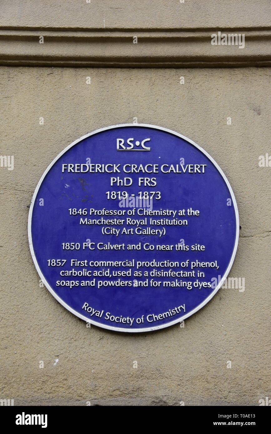 Frederick Crace Calvert Blue Plaque Stock Photo - Alamy
