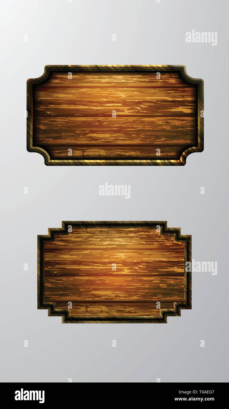 Vector realistic illustration of wooden signboard Stock Vector Image ...