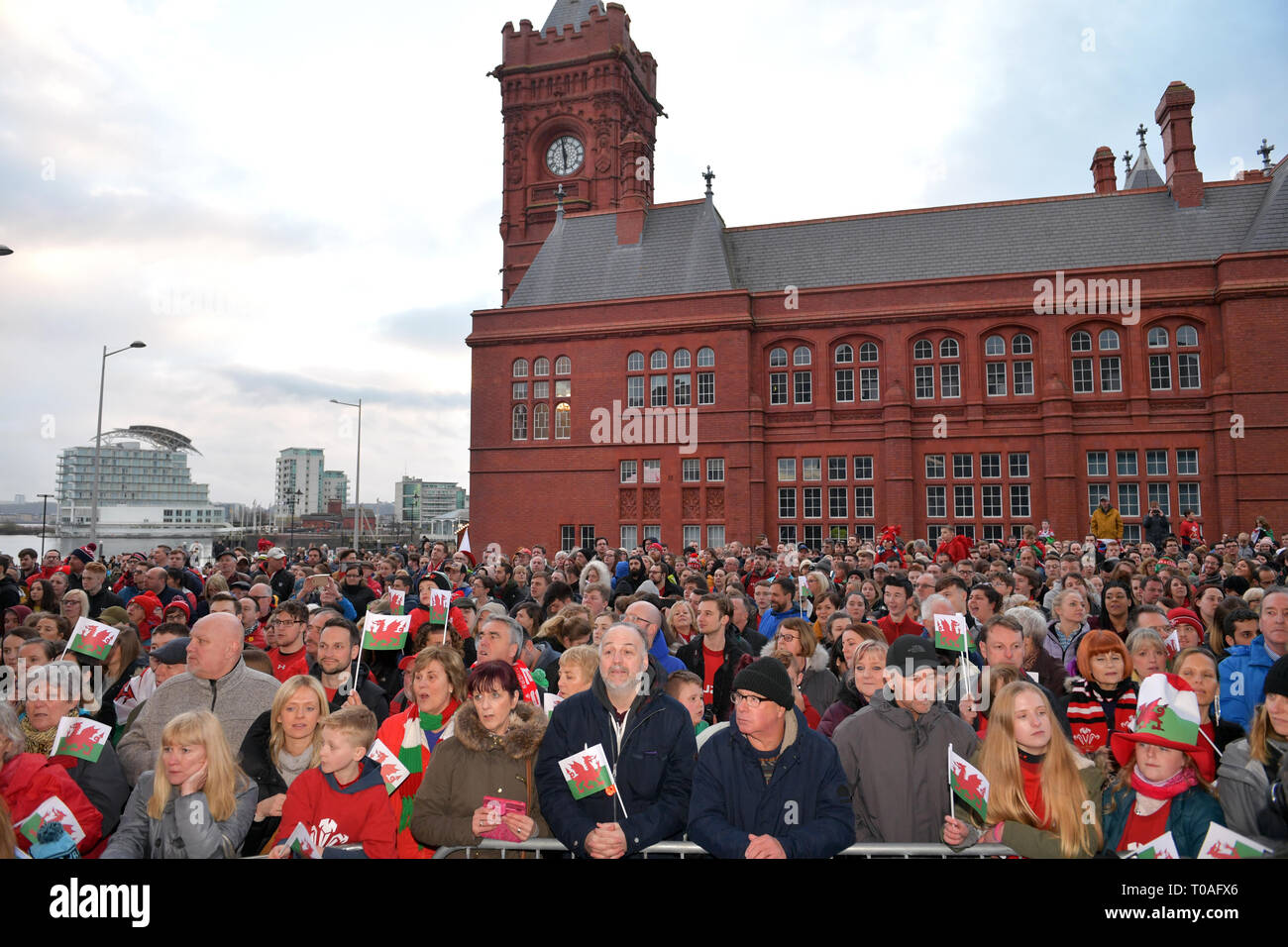 Wales fans during the 2019 Guinness Six Nations Grand Slam winners ...