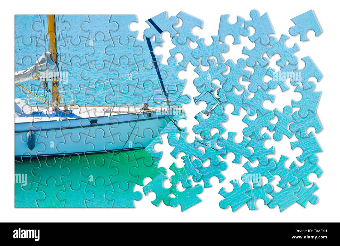 White boat moored Cut Out Stock Images & Pictures - Alamy