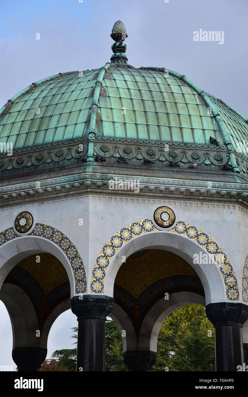 Upper section of the Neo-Byzantine Fountain of Kaiser Wilhelm II. Eight ...