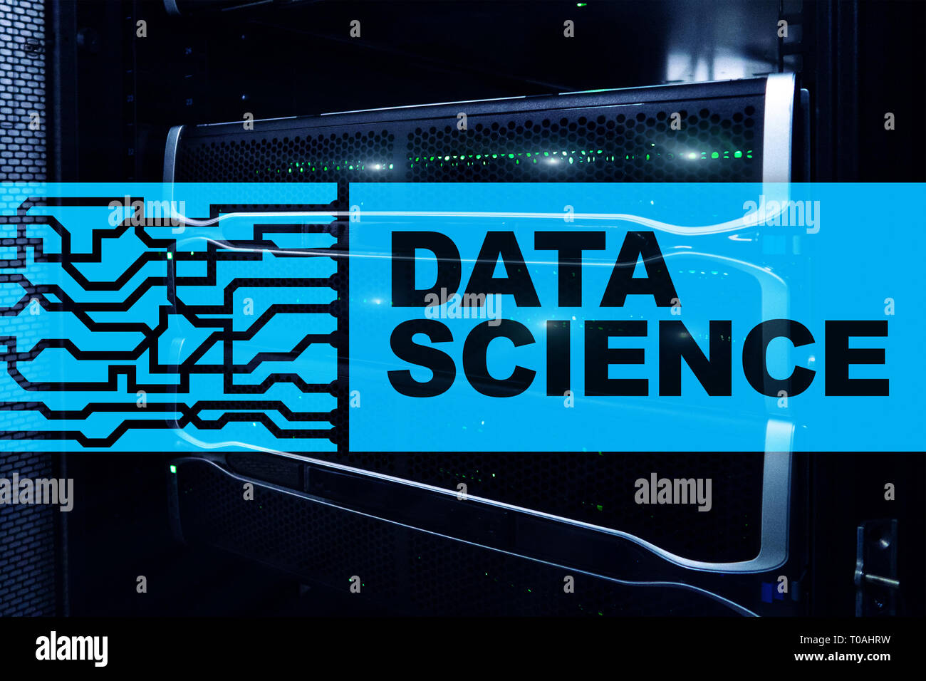 Data Science Artificial Intelligence Concept. Futuristic Supercomputer background Stock Photo ...