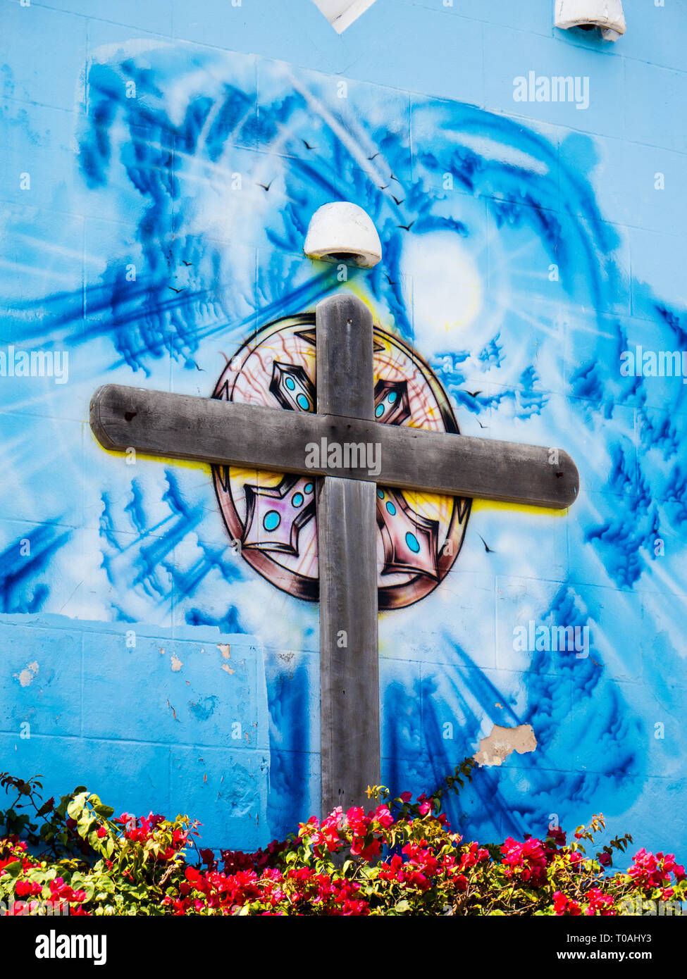 Holy Cross with Clouds, Blue, Blessed Sacrament Catholic Church ...
