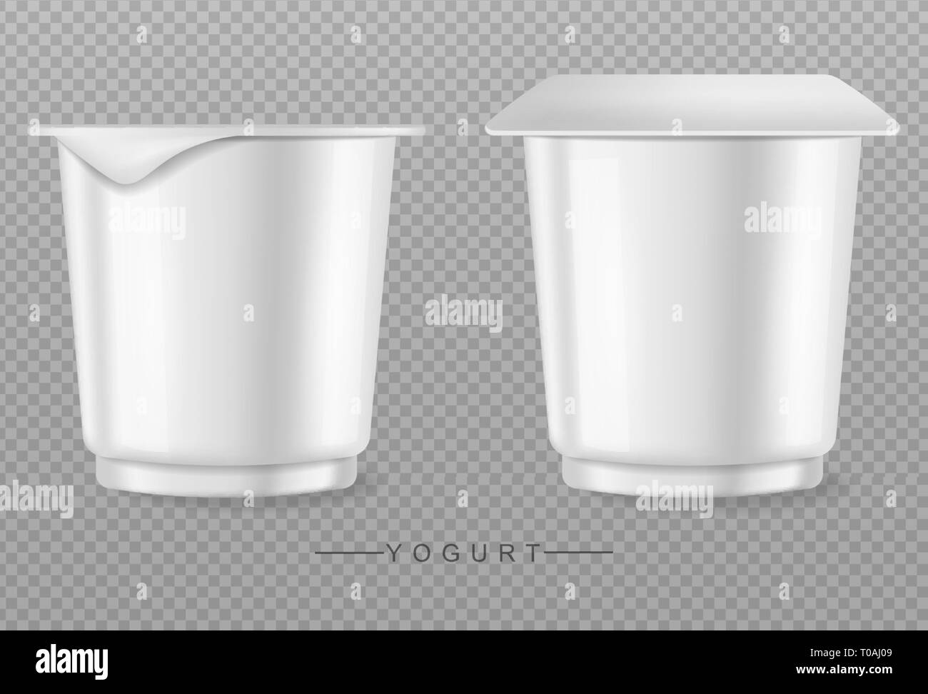 Yogurt isolated on transparent Vector realistic. Product placement ...