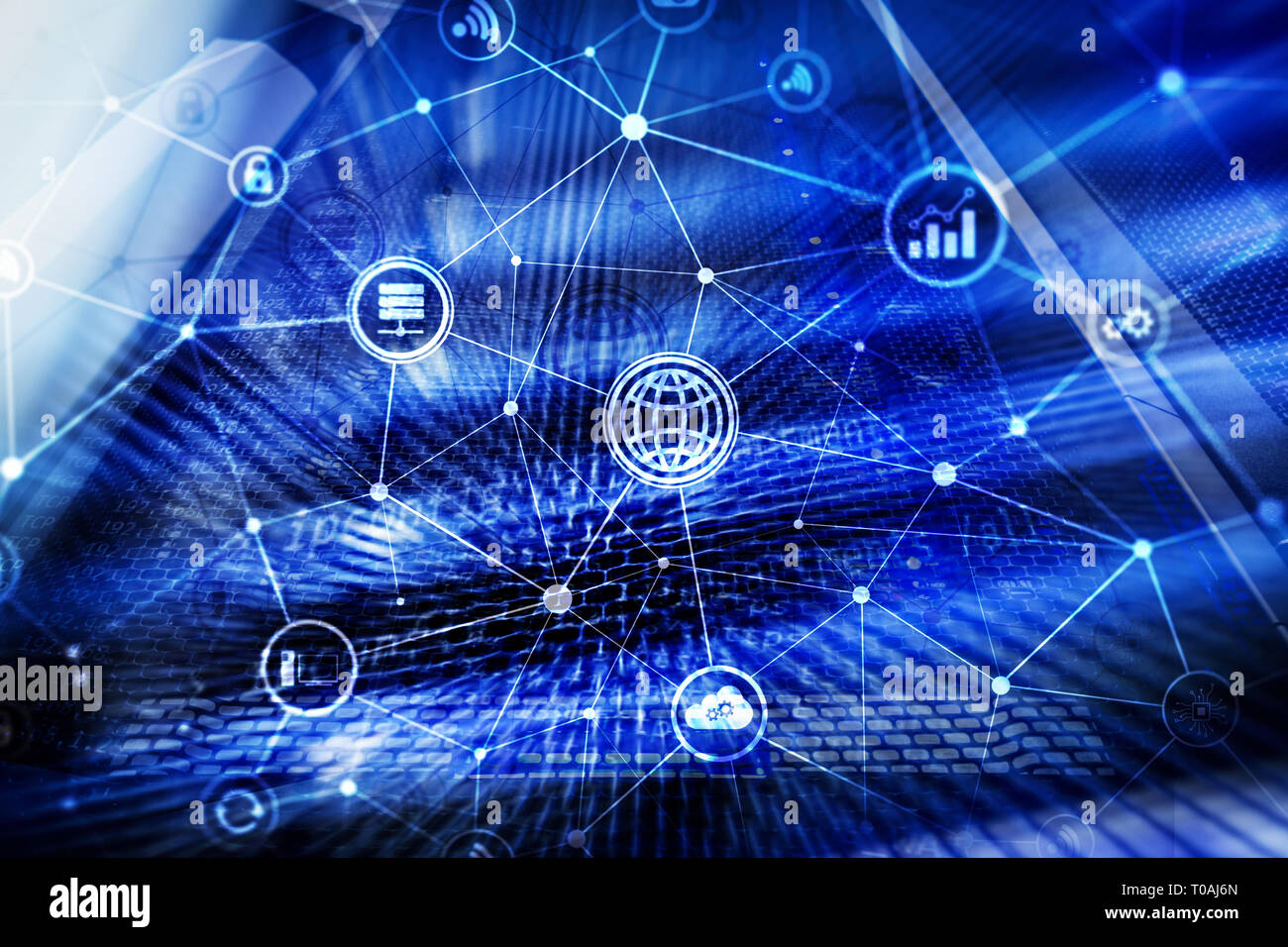 ICT - information and telecommunication technology and IOT - internet of things concepts ...