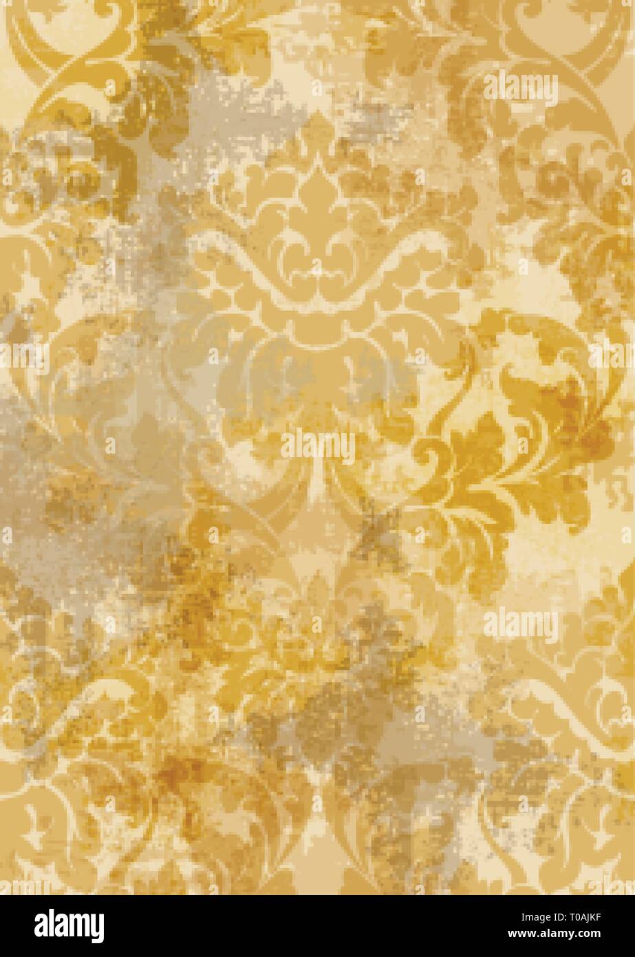 Rococo texture pattern Vector. Floral ornament decoration old effect ...