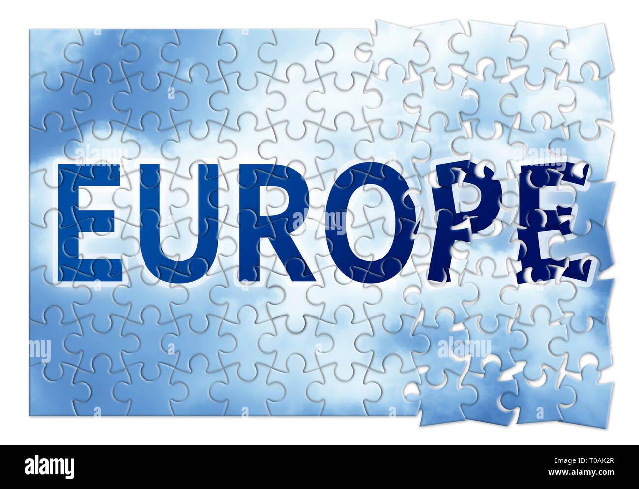 The Europe reconstruction concept image in puzzle shape Stock Photo - Alamy