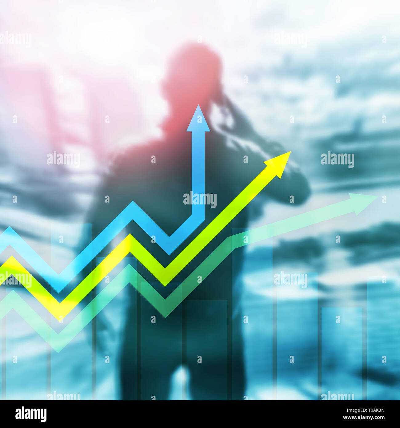 Financial growth arrows graph. Investment and trading concept Stock ...