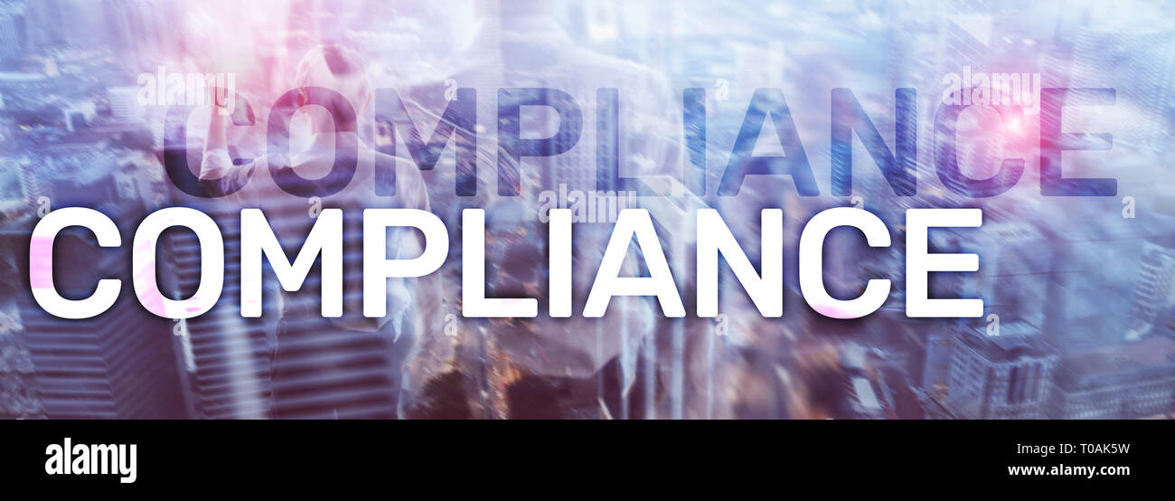 Compliance diagram with icons. Business concept on abstract background ...