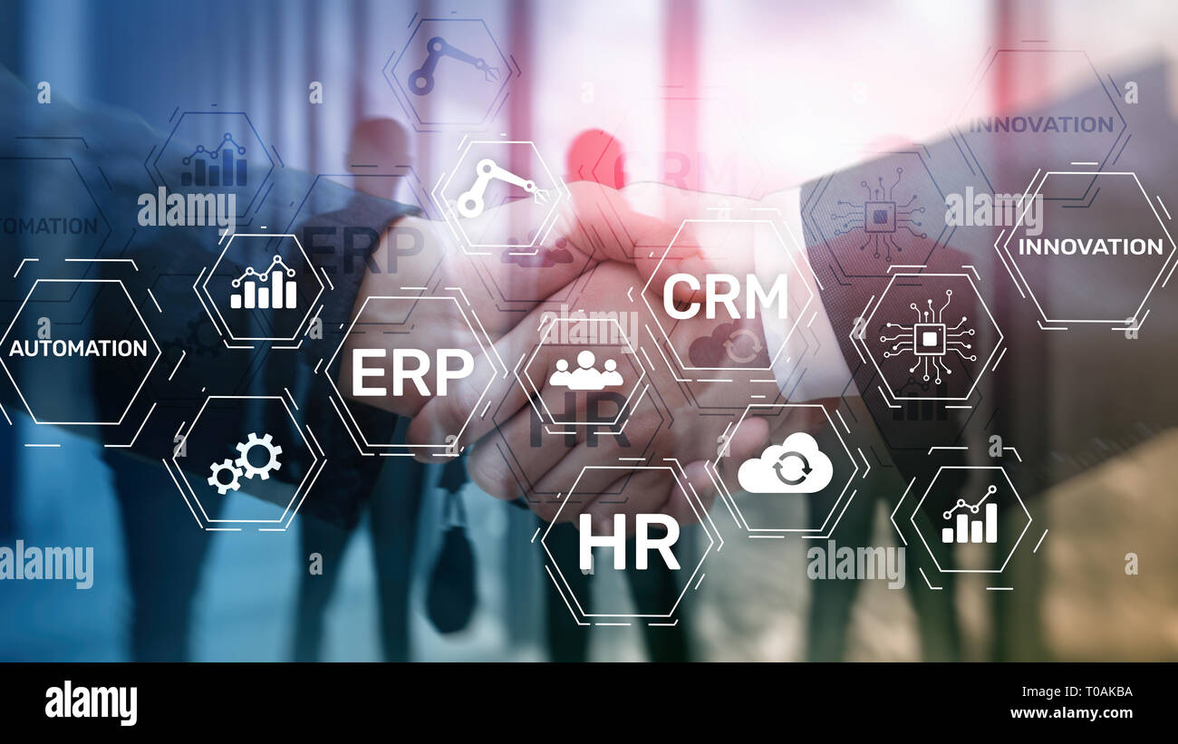 ERP, Business innovation concept on blurred background Stock Photo - Alamy