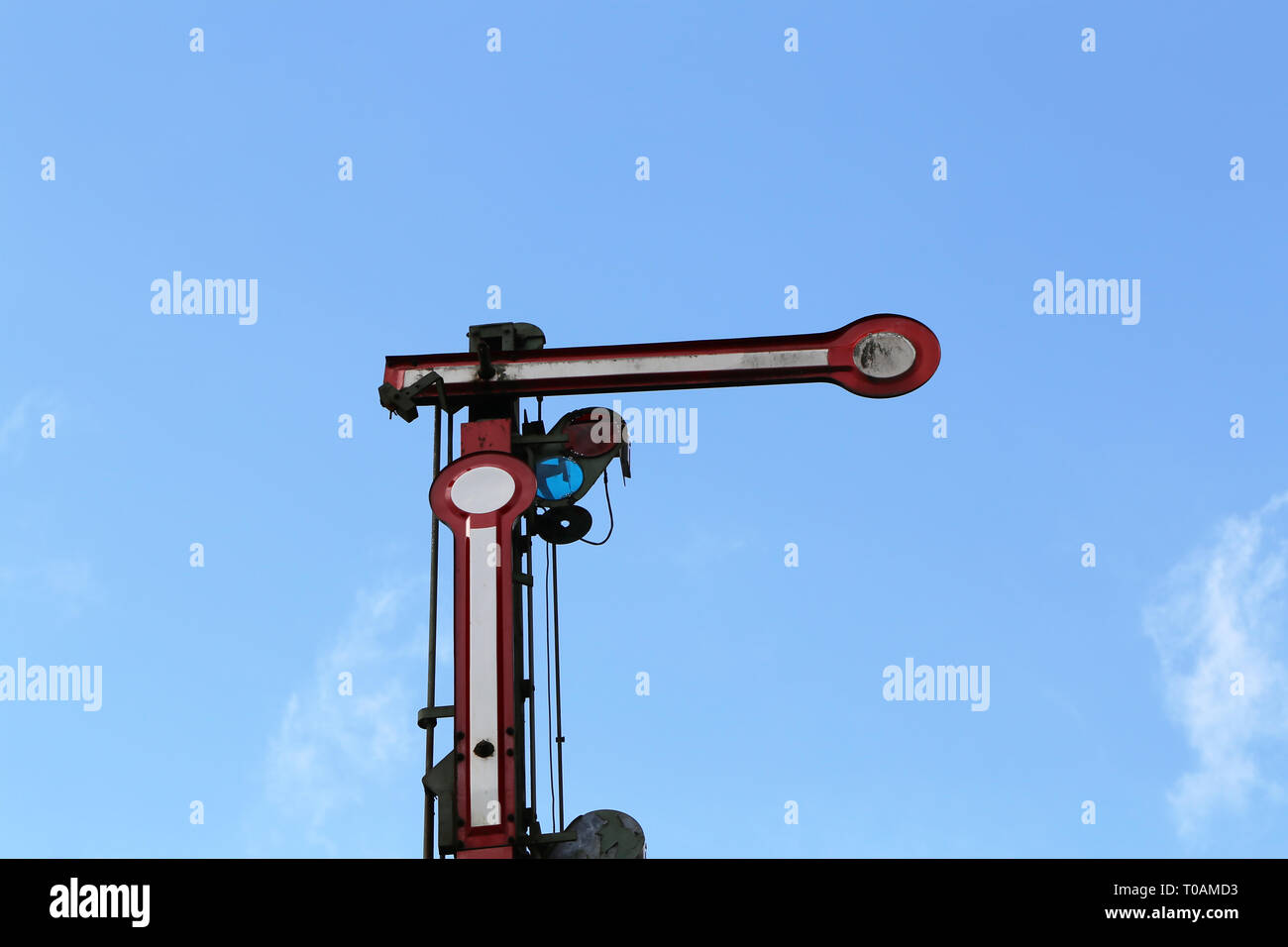 Vintage Railway Semaphore Signal showing STOP Stock Photo - Alamy