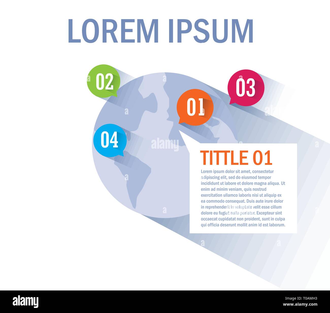 infographic with numbers and planet earth vector illustration design ...