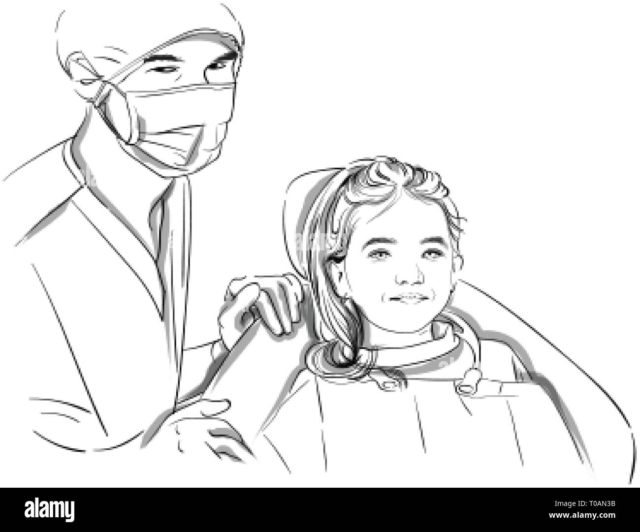 Doctor and patient happy smiling Vector sketch storyboard. Detailed ...