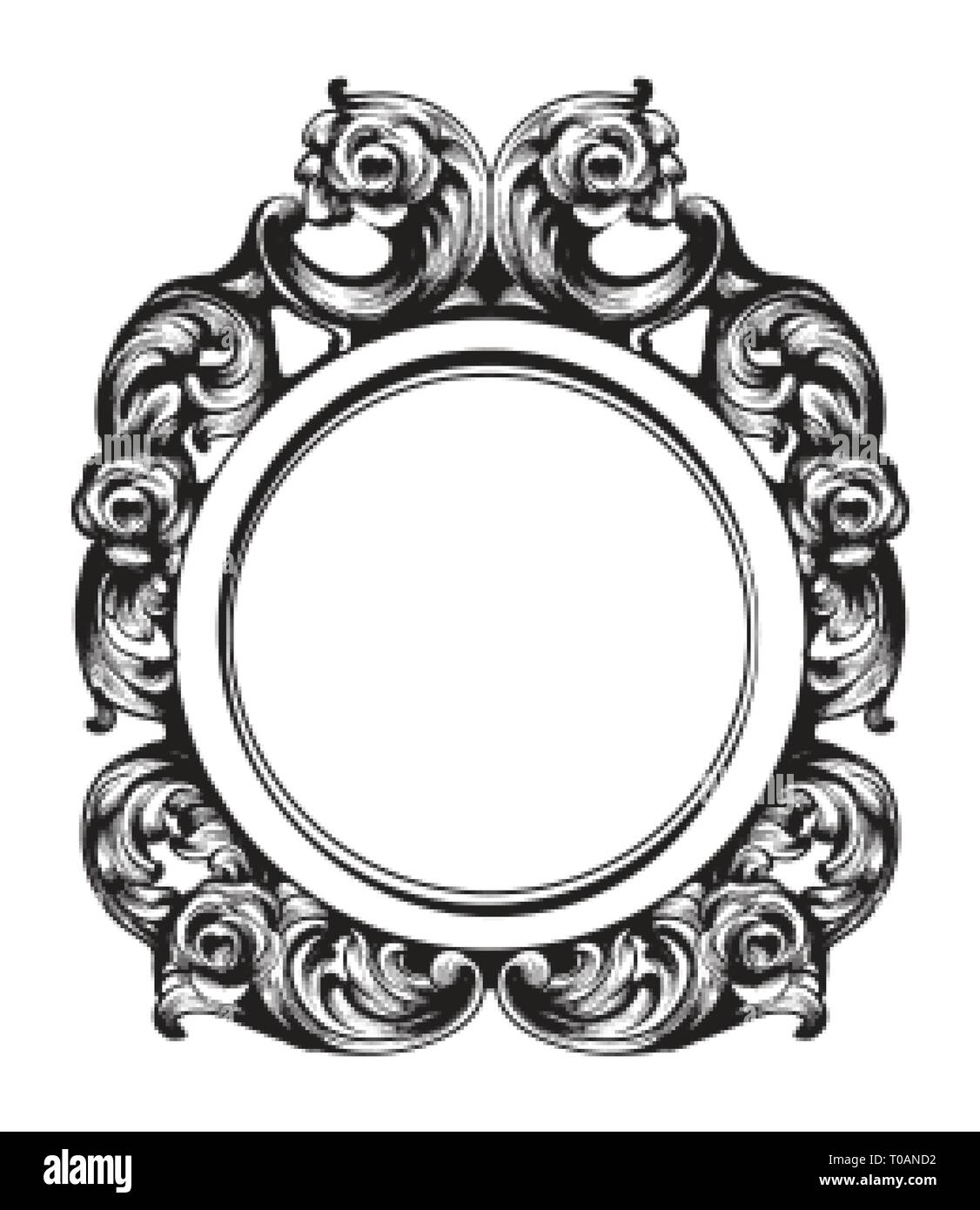 Baroque Mirror frame. Vector French Luxury rich intricate ornaments ...