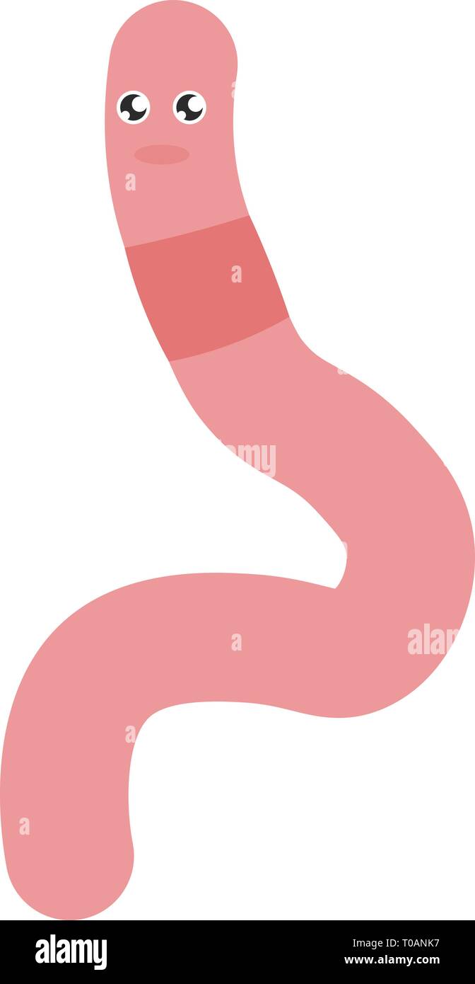 Cartoon worm squirms. Vector illustration on white background Stock ...