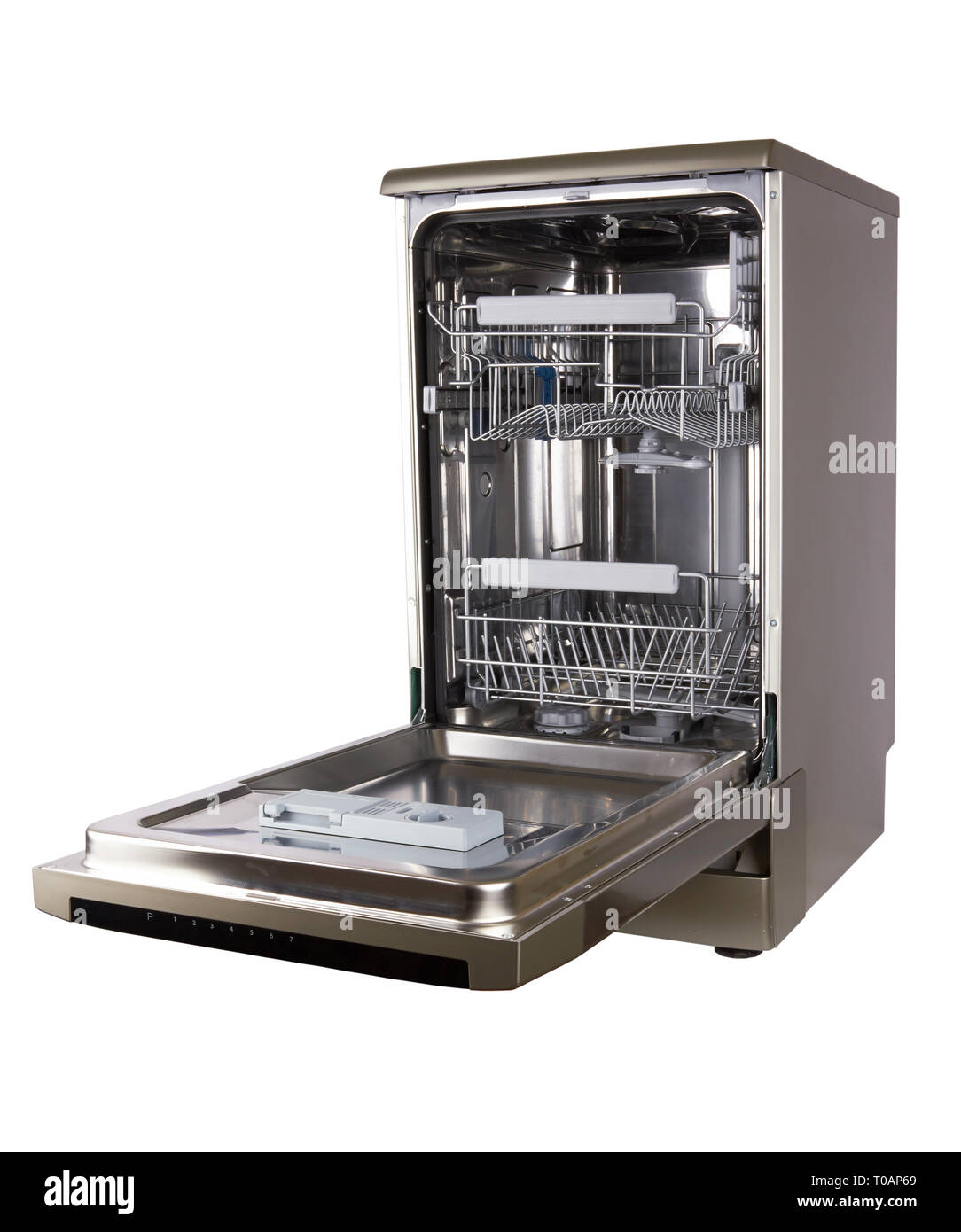 Dishwasher machine isolated on a white background Stock Photo - Alamy
