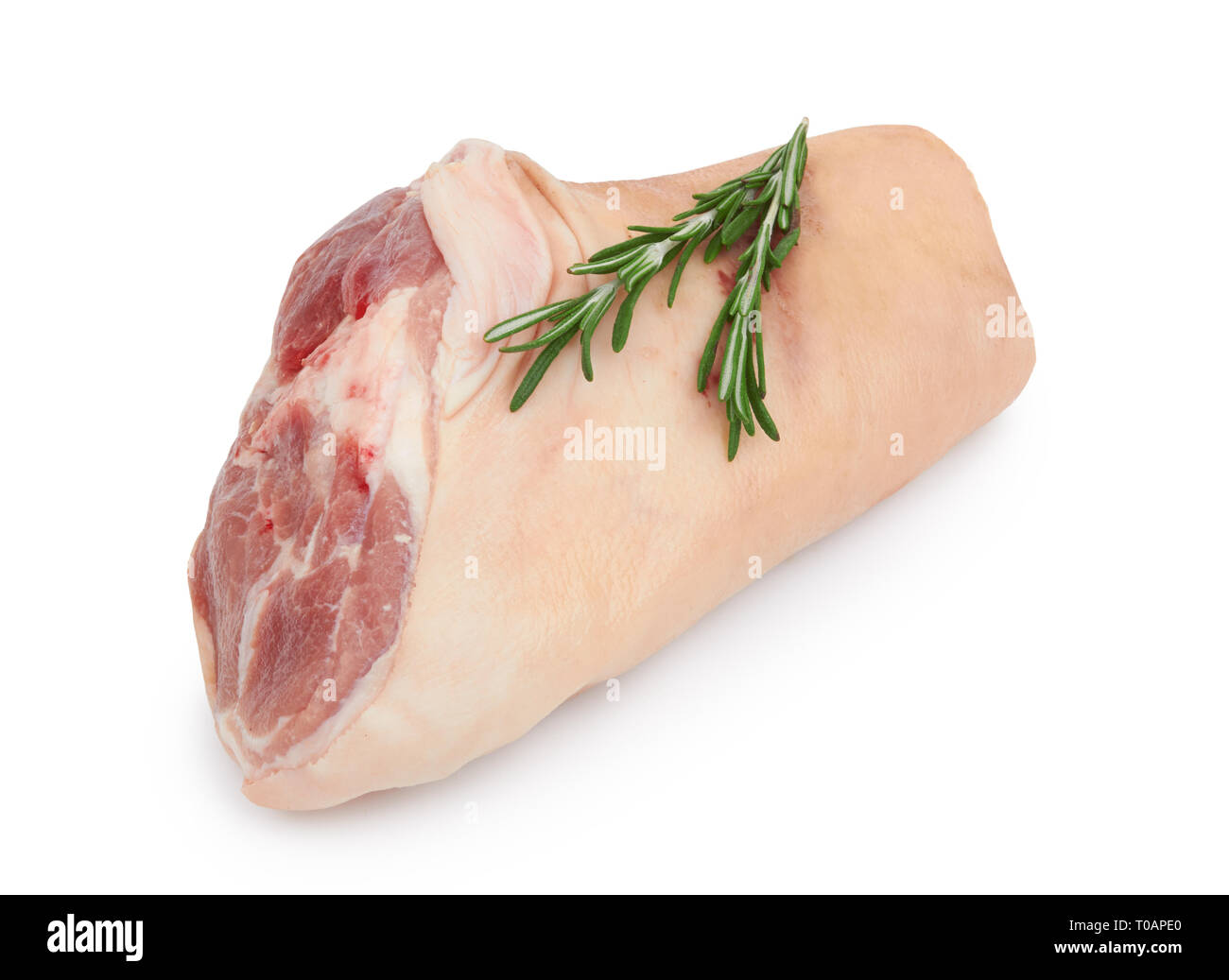 Fresh pork knuckle on a white background Stock Photo - Alamy