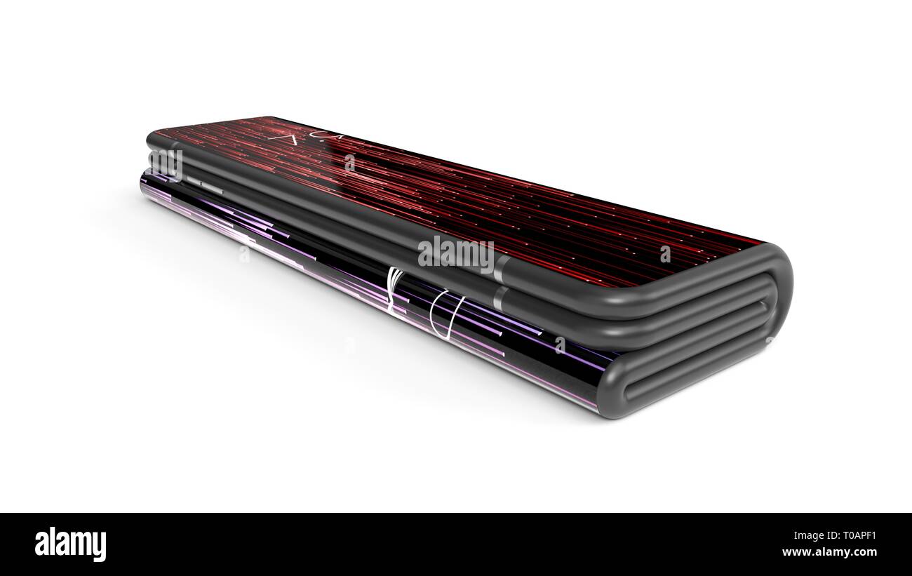Foldable smartphone modern design. telephone and tablet hybrid. 3d ...