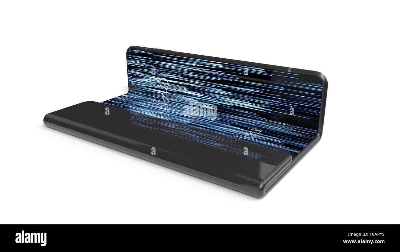 Foldable smartphone modern design. telephone and tablet hybrid. 3d ...