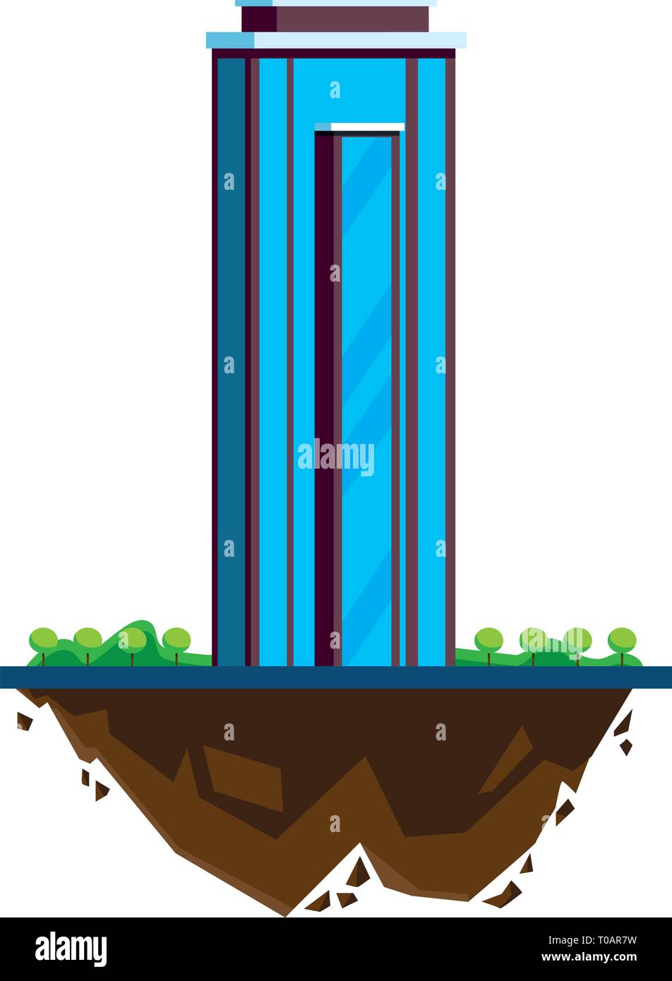 urban building in terrain ground vector illustration design Stock ...