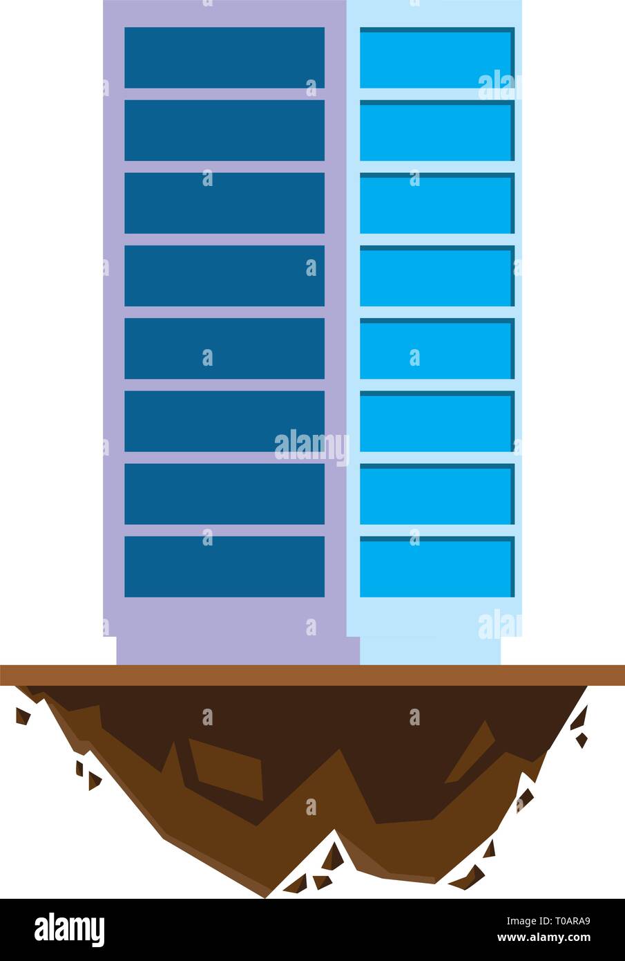 urban building in terrain ground vector illustration design Stock ...
