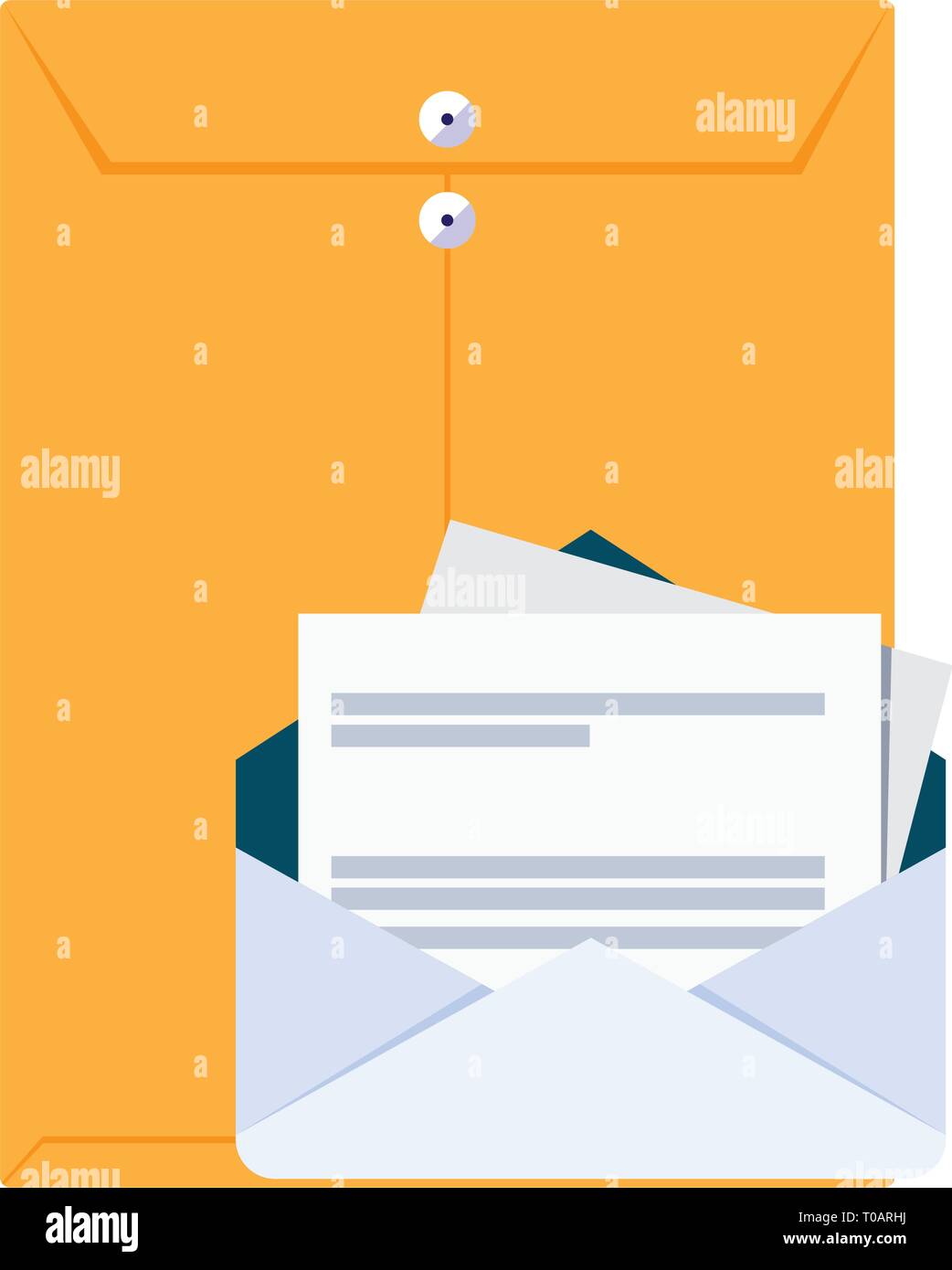 manila envelope with financial documents vector illustration design ...