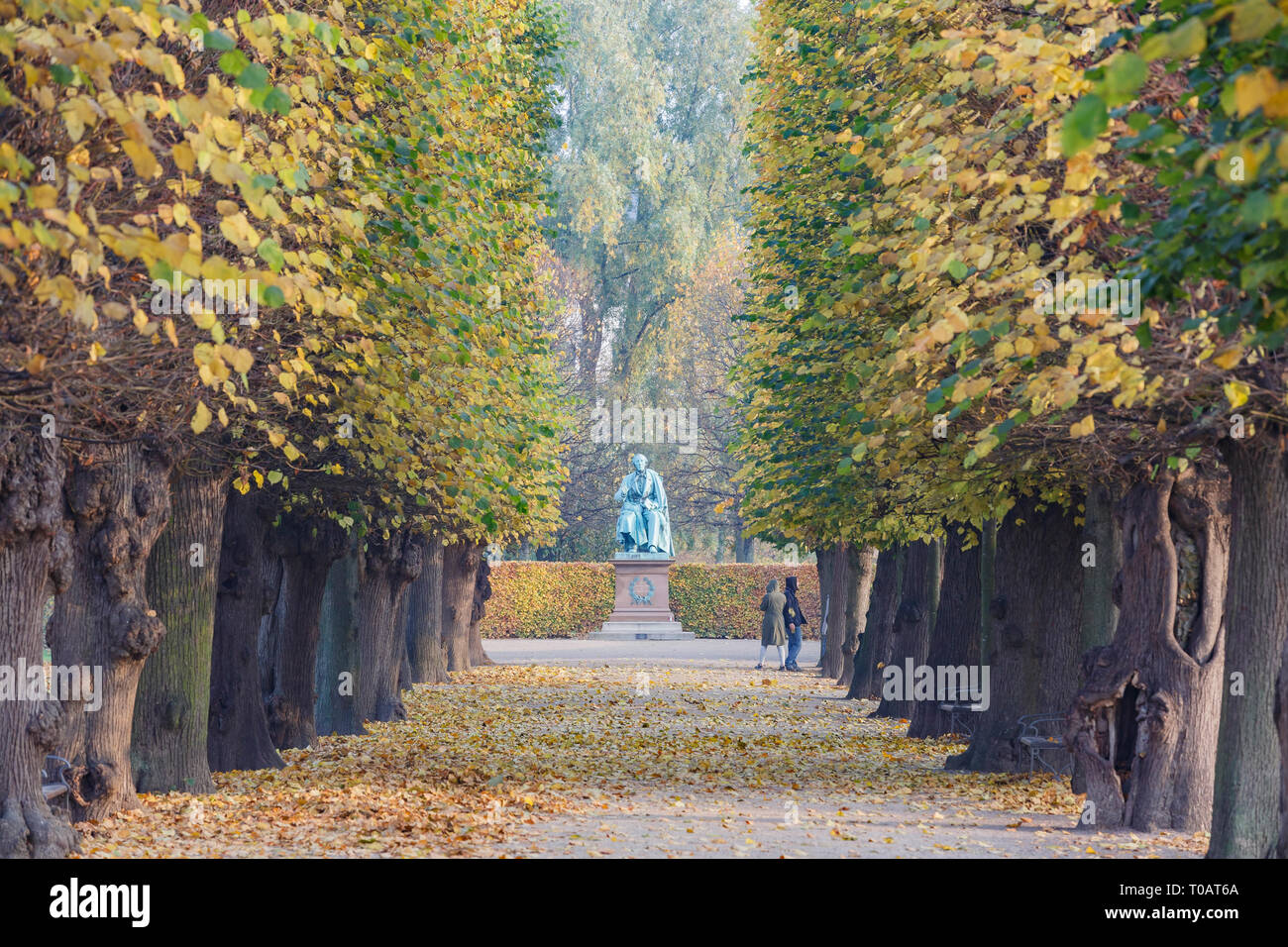 Beautiful fall color in the King's Garden at Copenhagen, Denmark Stock ...