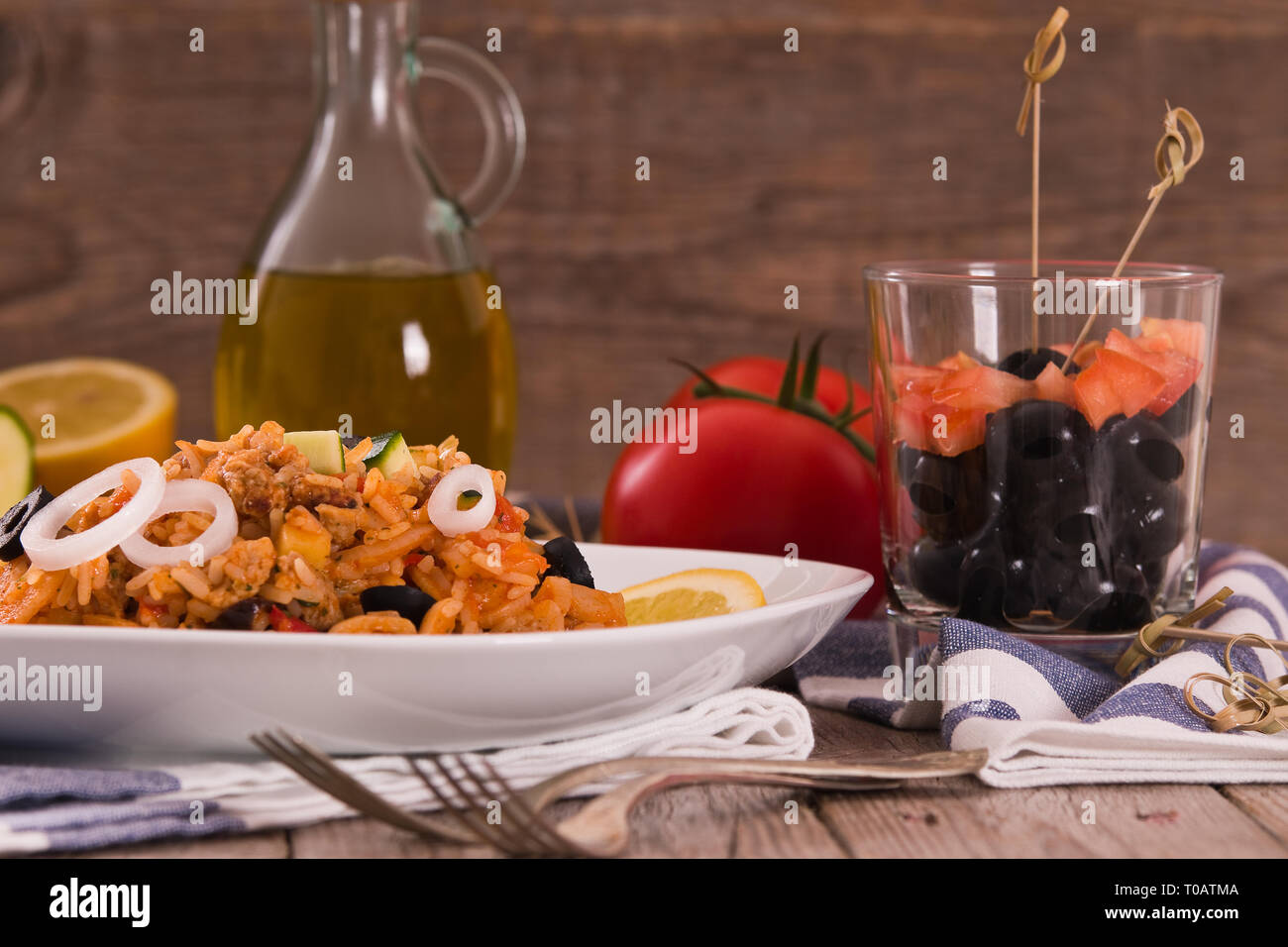 Gyros rice dish Stock Photo - Alamy