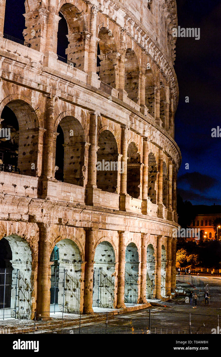 Colosseum at night in Rome Stock Photo - Alamy