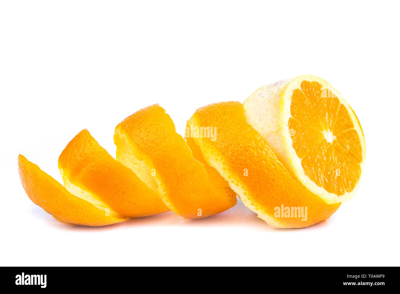 Orange peel in shape Cut Out Stock Images & Pictures - Alamy