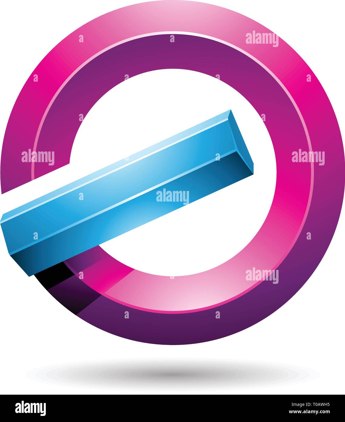 Vector Illustration of Blue and Magenta Round Glossy Reversed Letter G ...