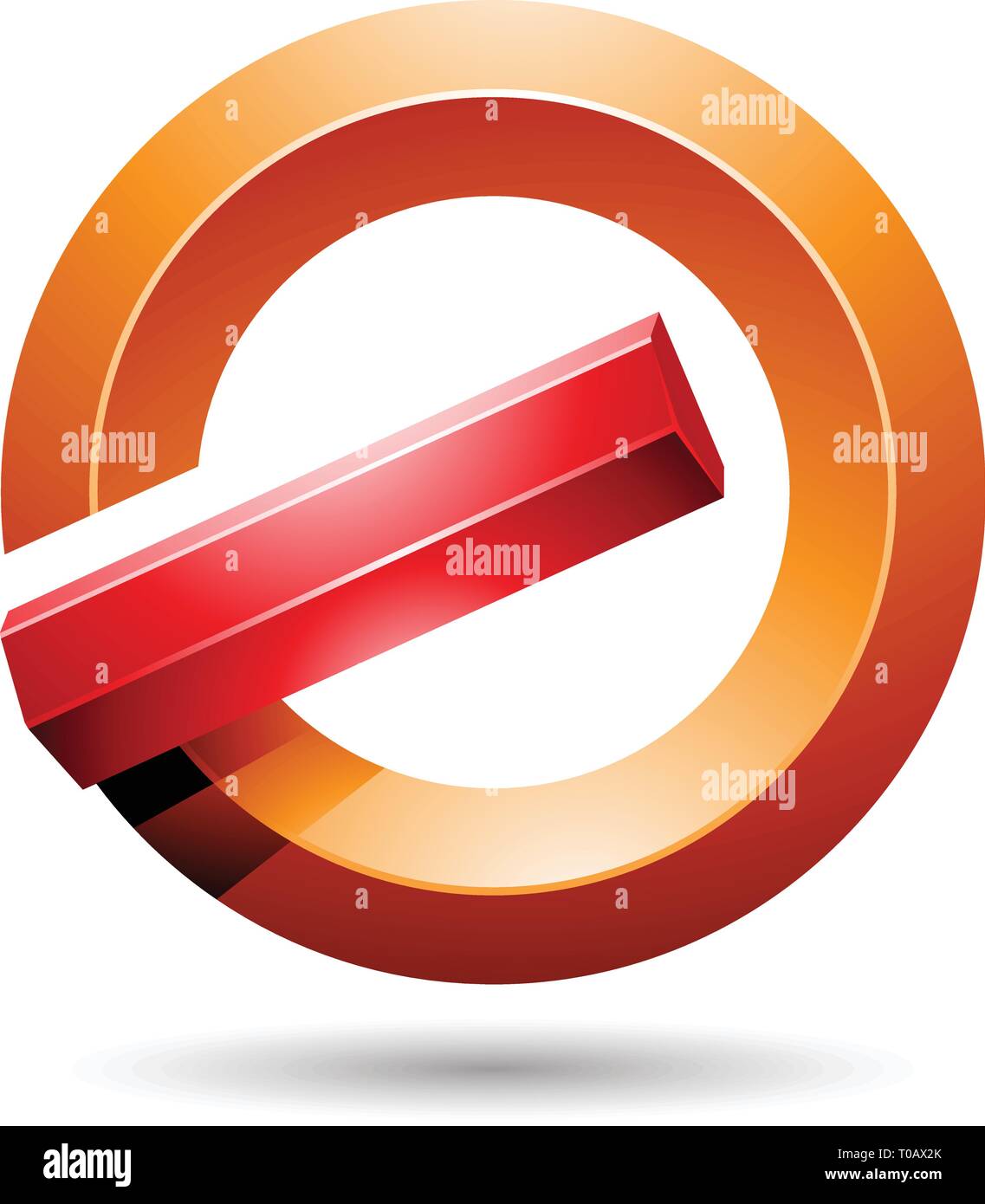 Vector Illustration of Red and Orange Round Glossy Reversed Letter G or ...