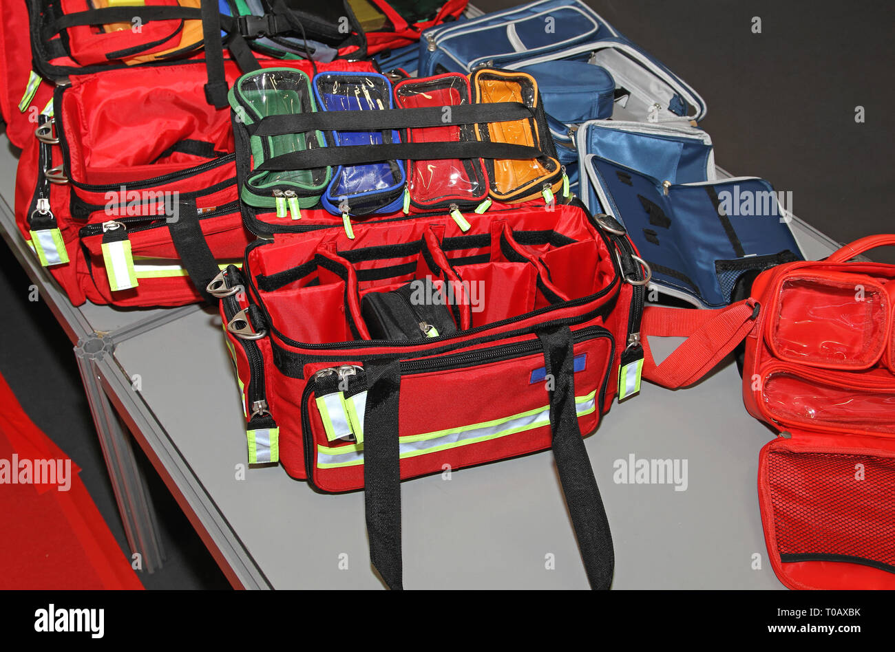 Emergency Bags Kits First Aid and Rescue Equipment Packs Stock Photo ...