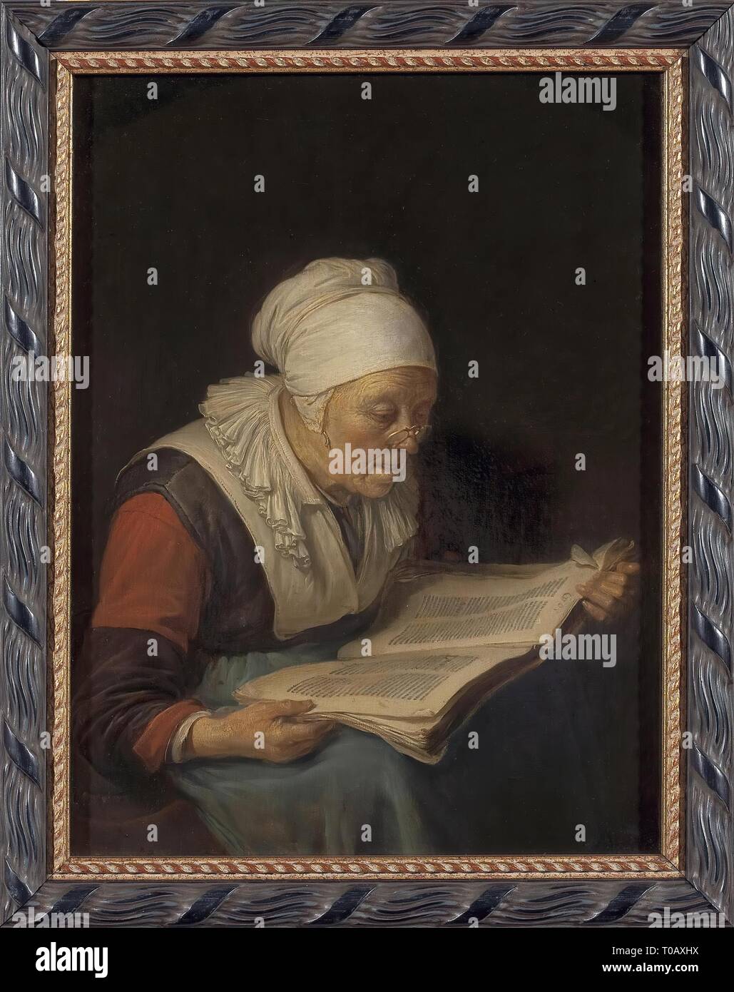 'Old Woman Reading a Book'. Holland, 1670 - 1675. Dimensions: 26x20 cm ...