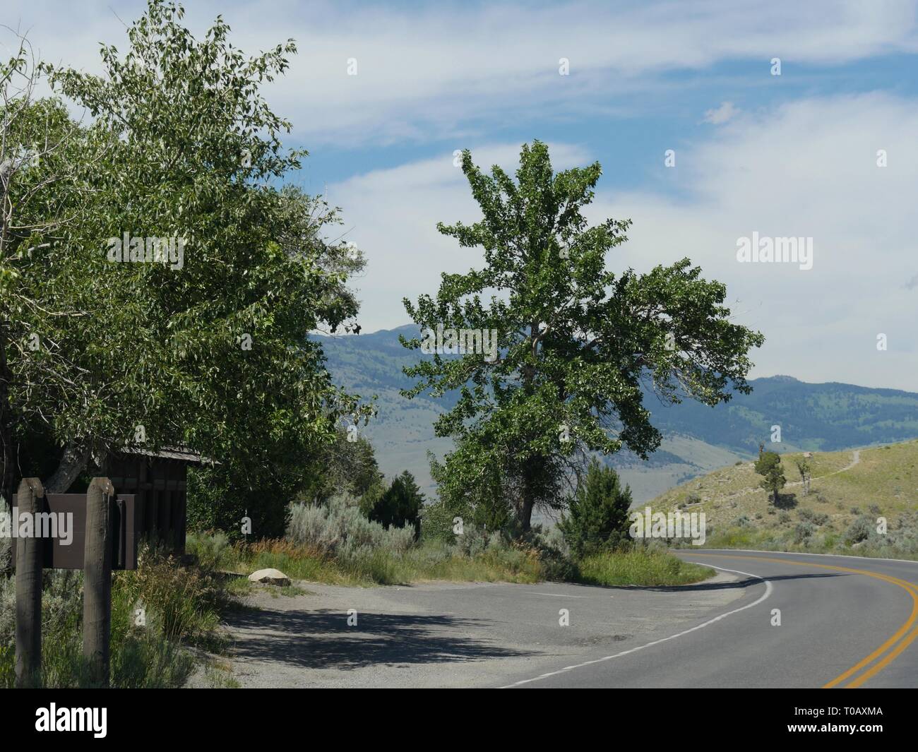 One of the scenic drives around Yellowstone National Park in Wyoming ...