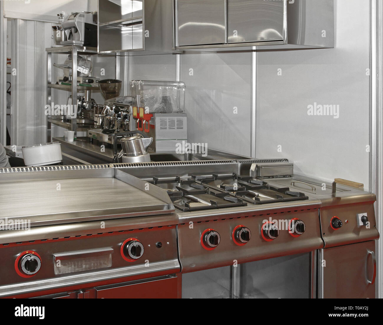 Grill Fryer and Gas Hob Stove in Restaurant Kitchen Stock Photo - Alamy