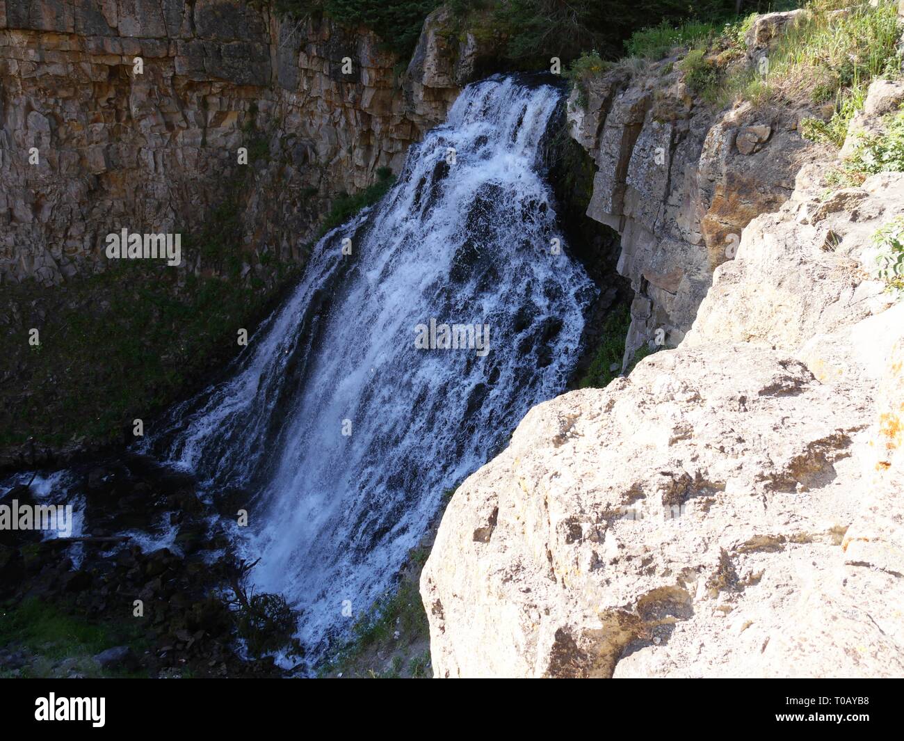 Rustic Falls along the Grand Loop Road at Yellowstone National Park ...