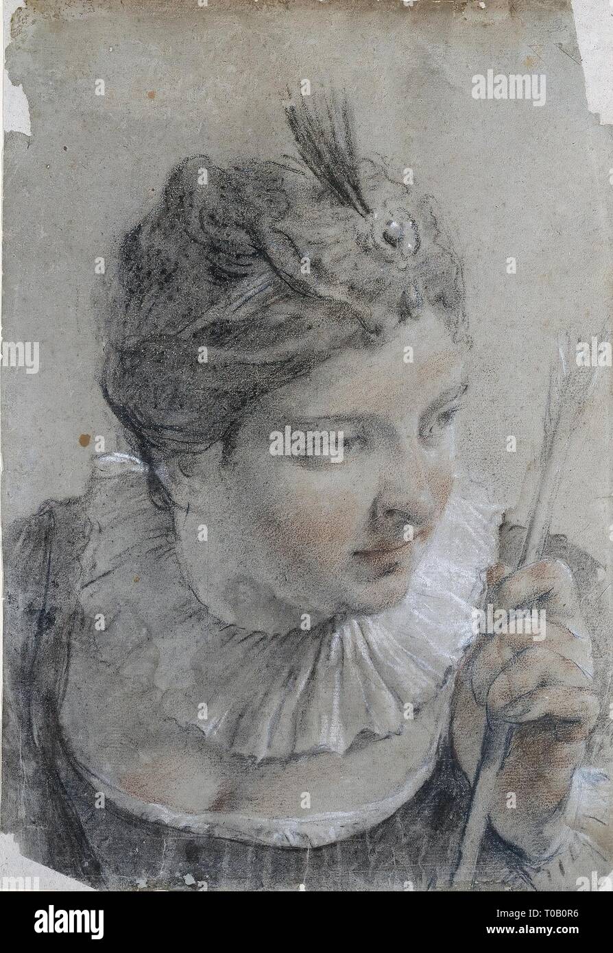 'Young Woman Holding an Arrow (Actress in the Role of Diana)'. Italy ...