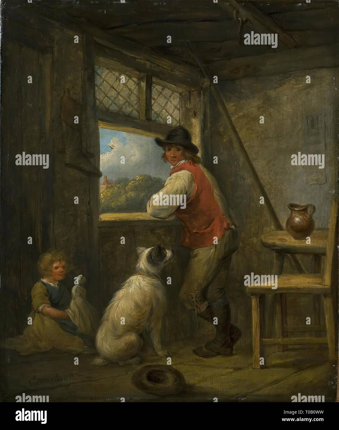 'Peasant at a Window'. Great Britain, Early 1790s. Dimensions: 30,3x25 ...