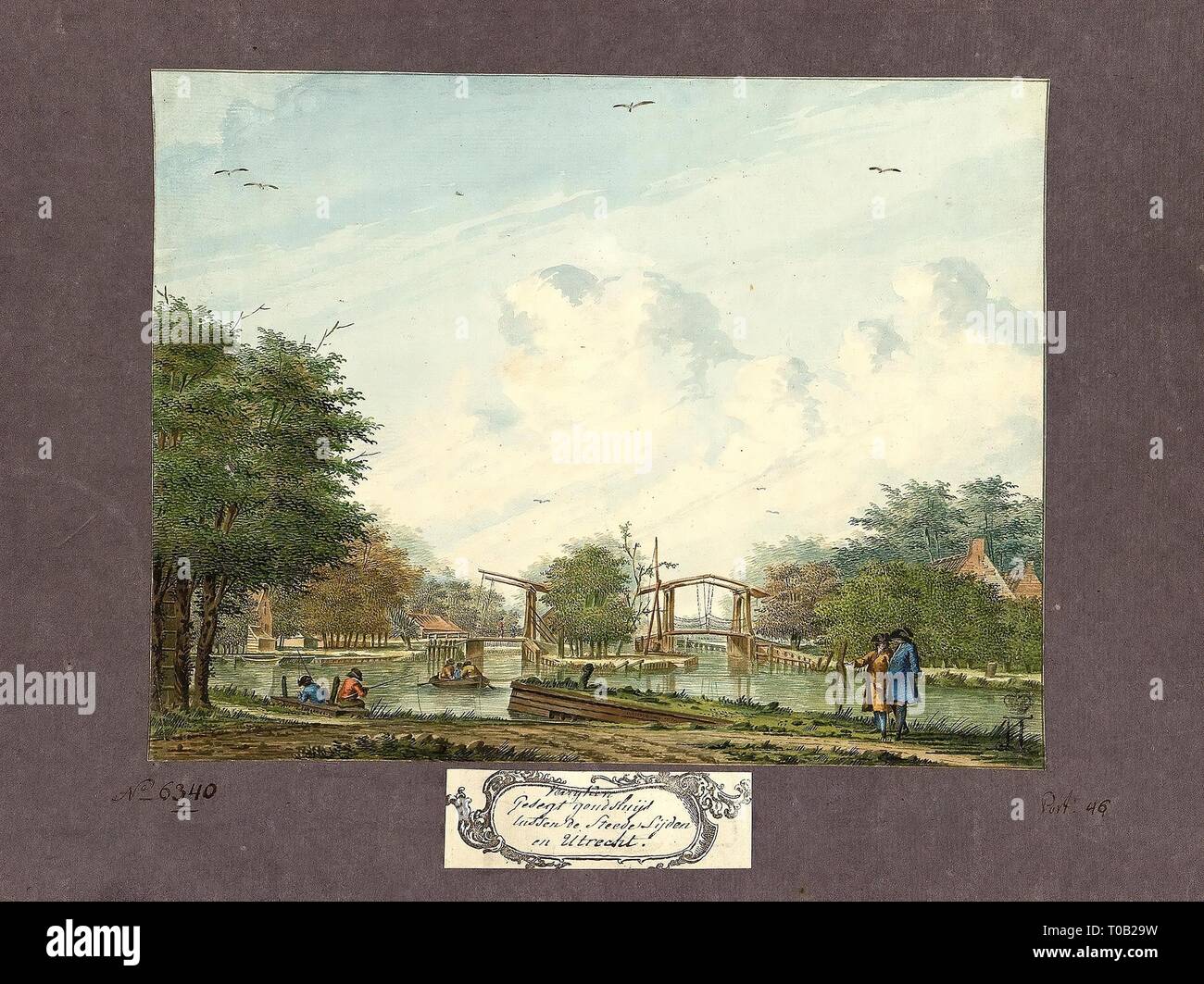 'View Between Leiden and Utrecht'. Holland, 18th century. Dimensions ...