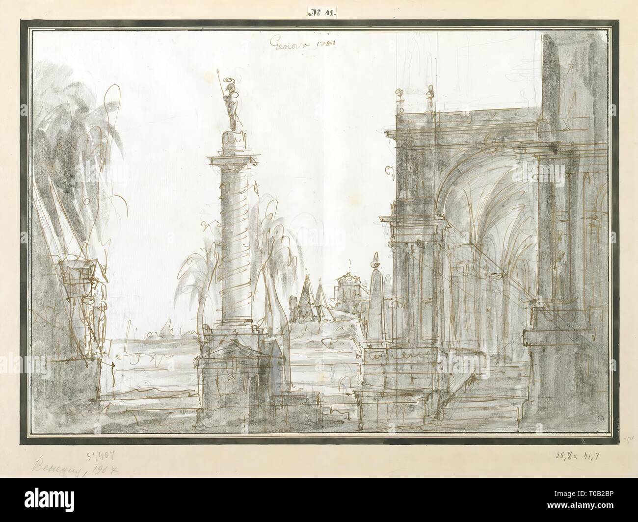 'Architectural Composition with a Columned Monument'. Italy-Russia ...